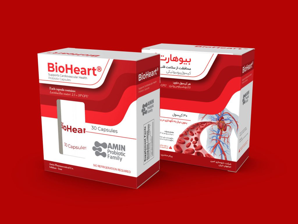 BioHeart Probiotic Capsules Packaging Design - Packsho Graphics
