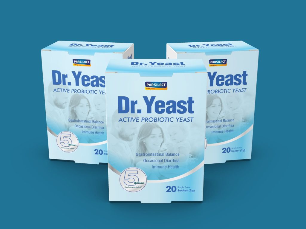Dr. Yeast Probiotic Supplement Packaging - Packsho Graphics